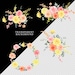 Peach Pink Yellow Floral Clipart Watercolor Spring Flowers Bright Blush ...