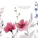 Floral Watercolor Border - Wild Flowers Clipart, Burgundy Marsala, Navy ...