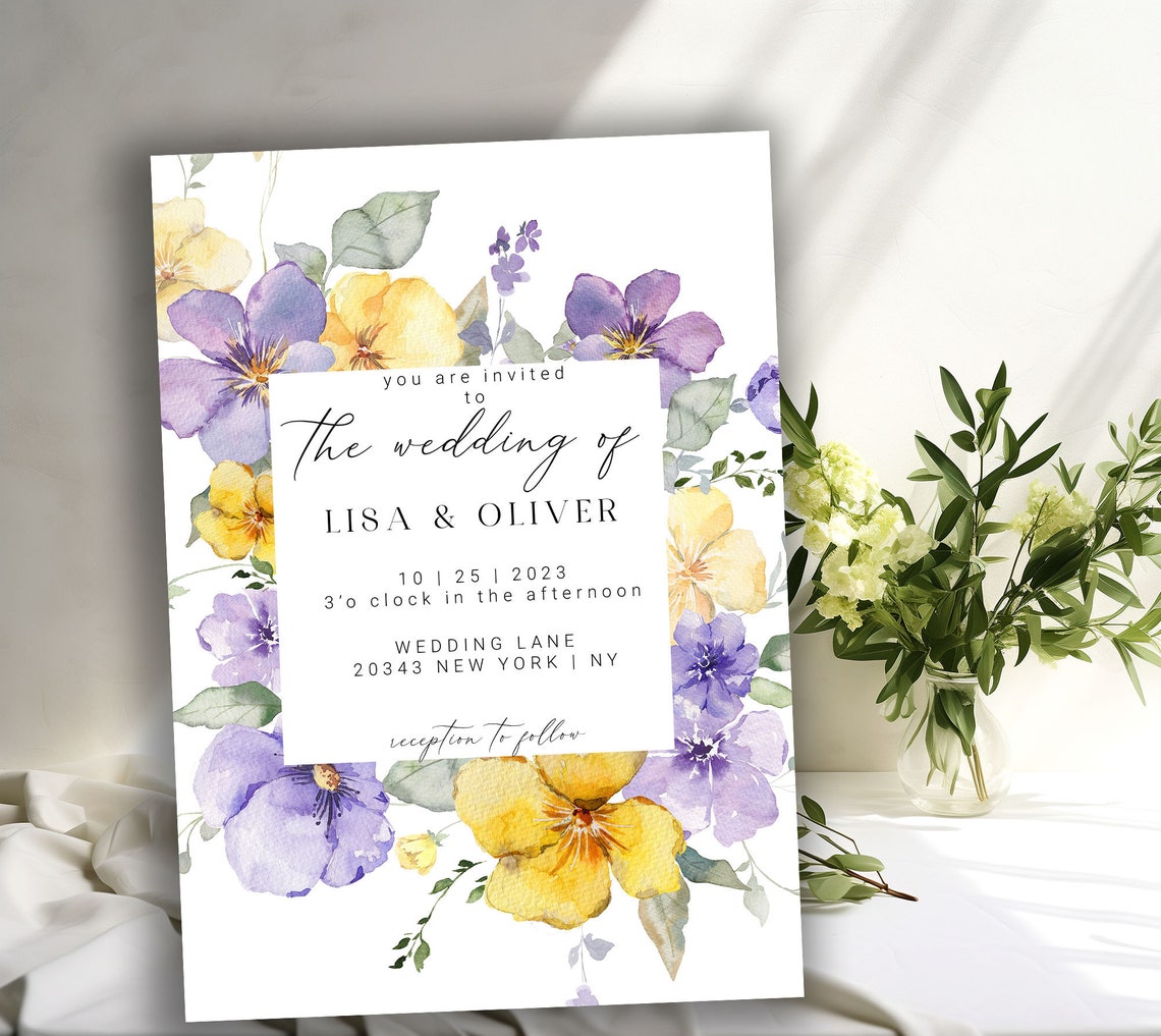 Sunshine Lavender Yellow Floral Clipart Watercolor Flowers Frames Clip ...
