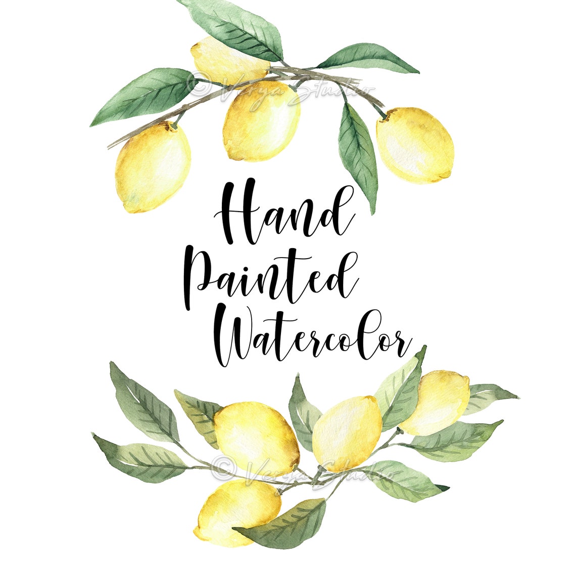 Watercolor Lemon Clipart Lemons Clip Art Yellow Summer Fruits | Etsy