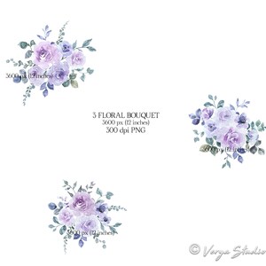 Lilac Lavender Watercolor Flowers Clipart Light Purple Floral Clip Art ...