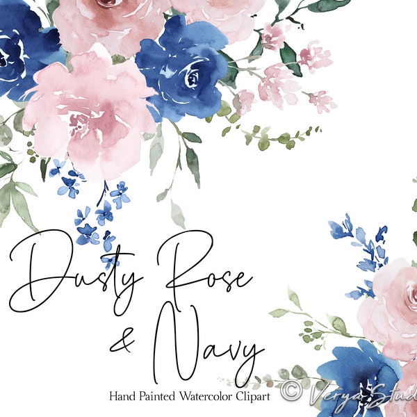 Navy Blue Light Pink - Etsy