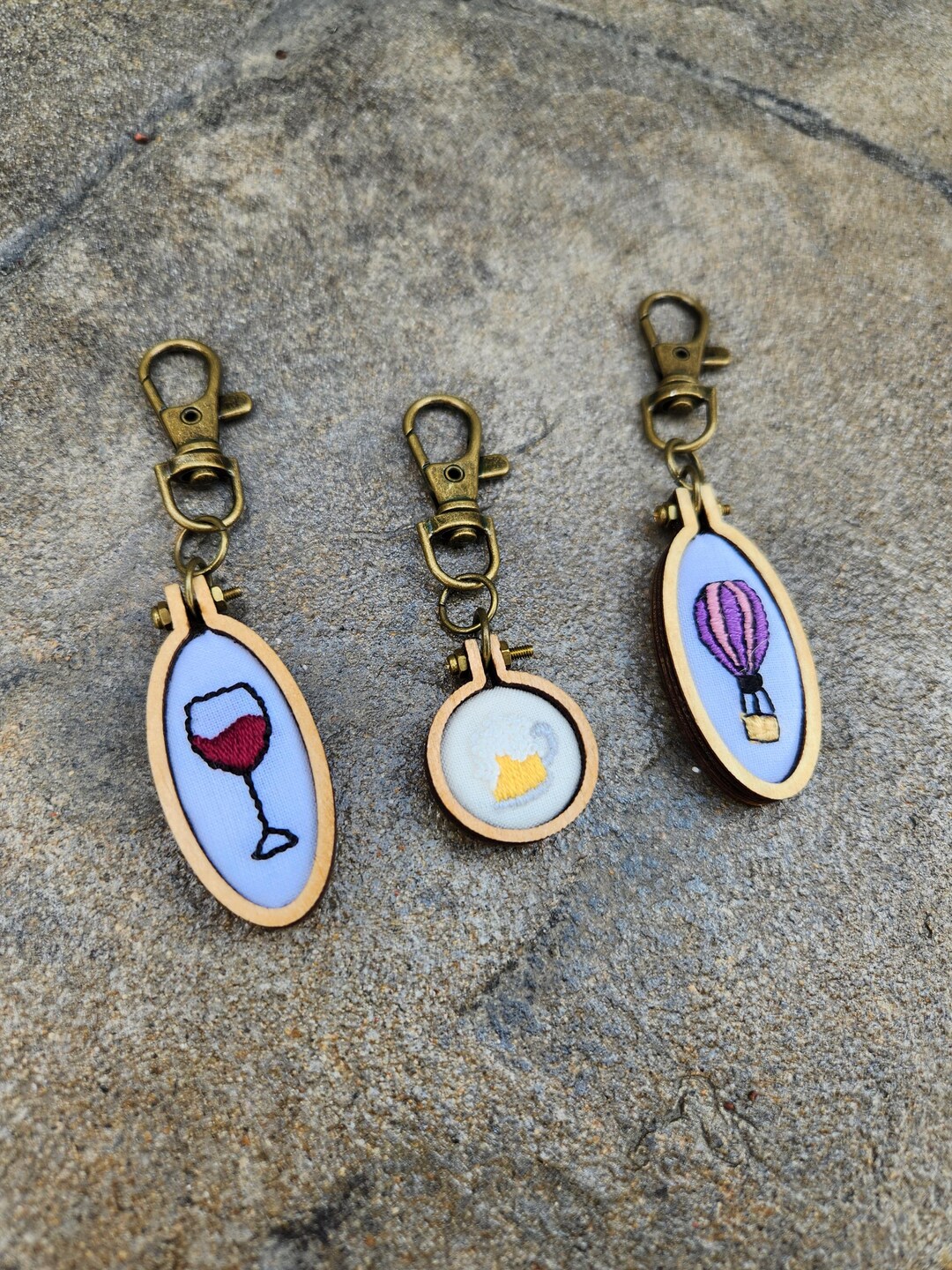 Mini Embroidery Hoop Keychain (finished) - Etsy