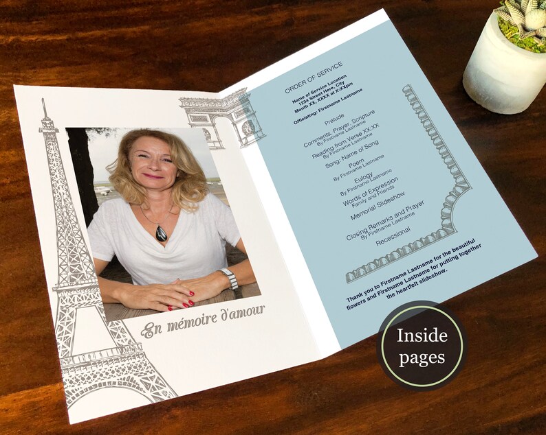 Funeral Program Template Yellow Funeral Program Template - Etsy