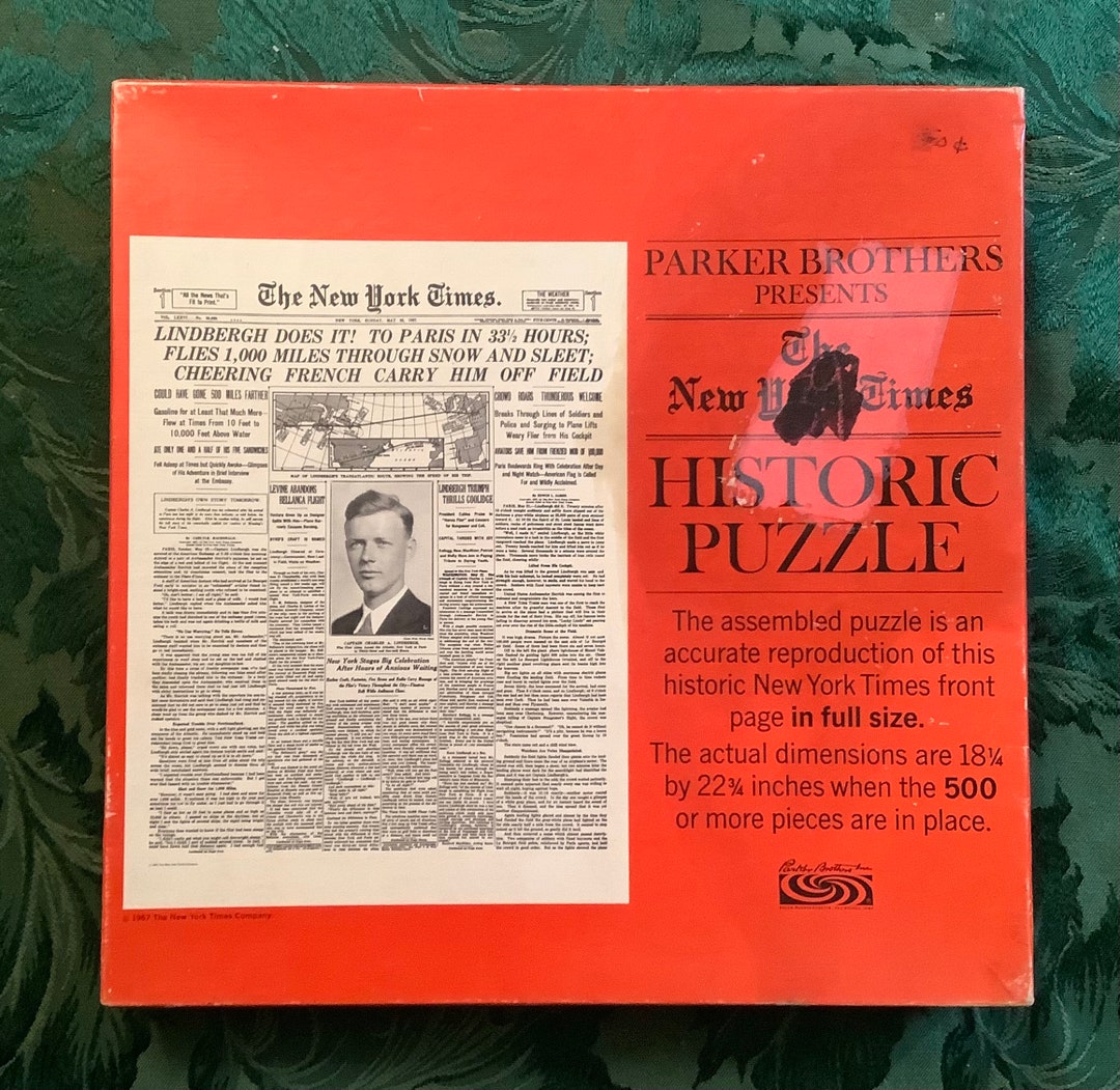 Vintage New York Times Historic Puzzle - Lindbergh’s Flight - Etsy