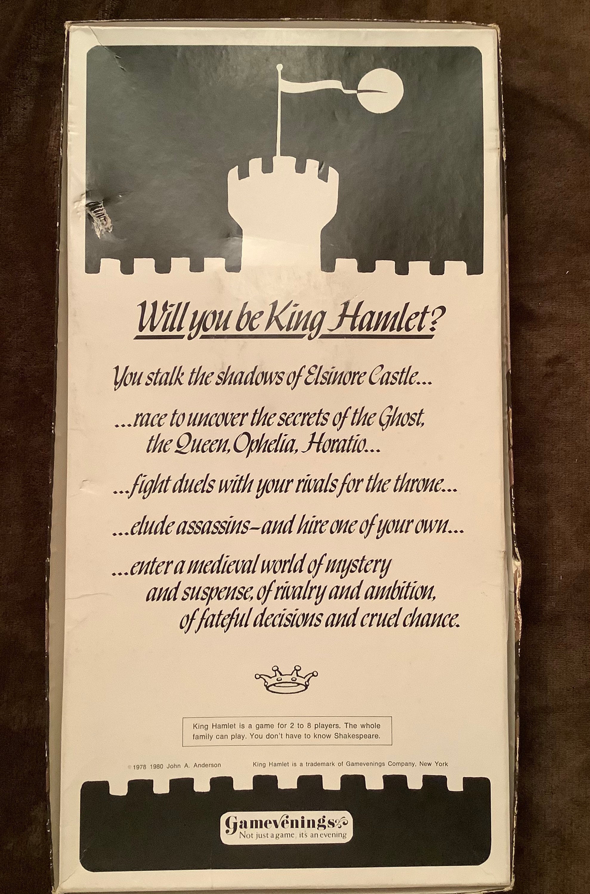 Vintage 1980 King Hamlet Board Game - Etsy
