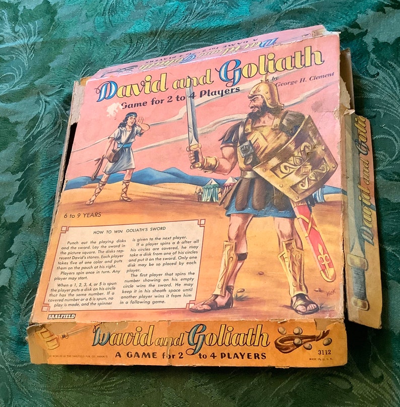 Antique David and Goliath Board Game 1957 - Etsy