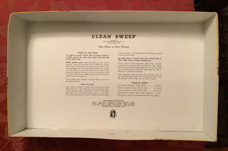 Original Version Vintage 1967 Clean Sweep Game - Etsy