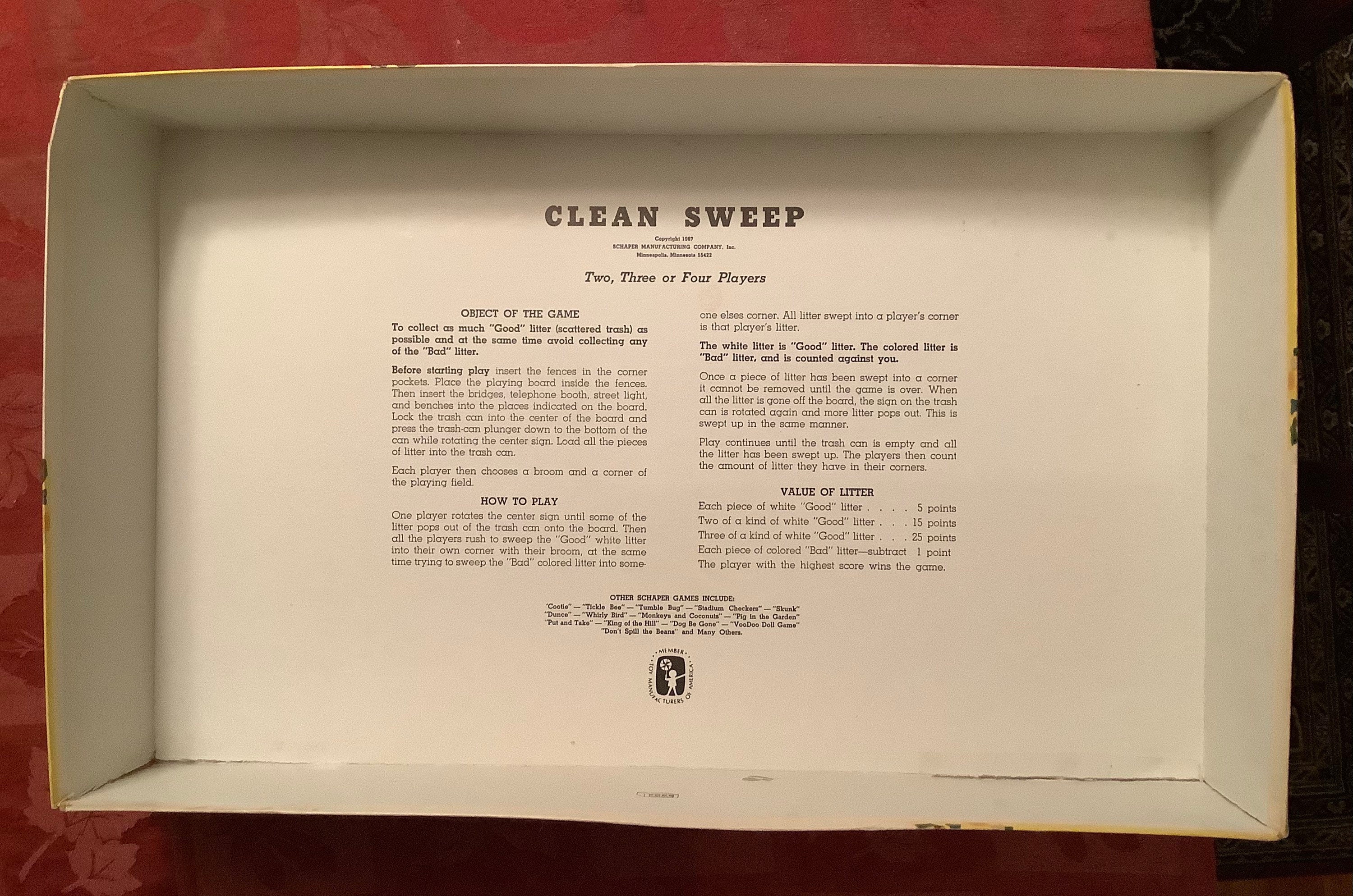 Original Version Vintage 1967 Clean Sweep Game - Etsy