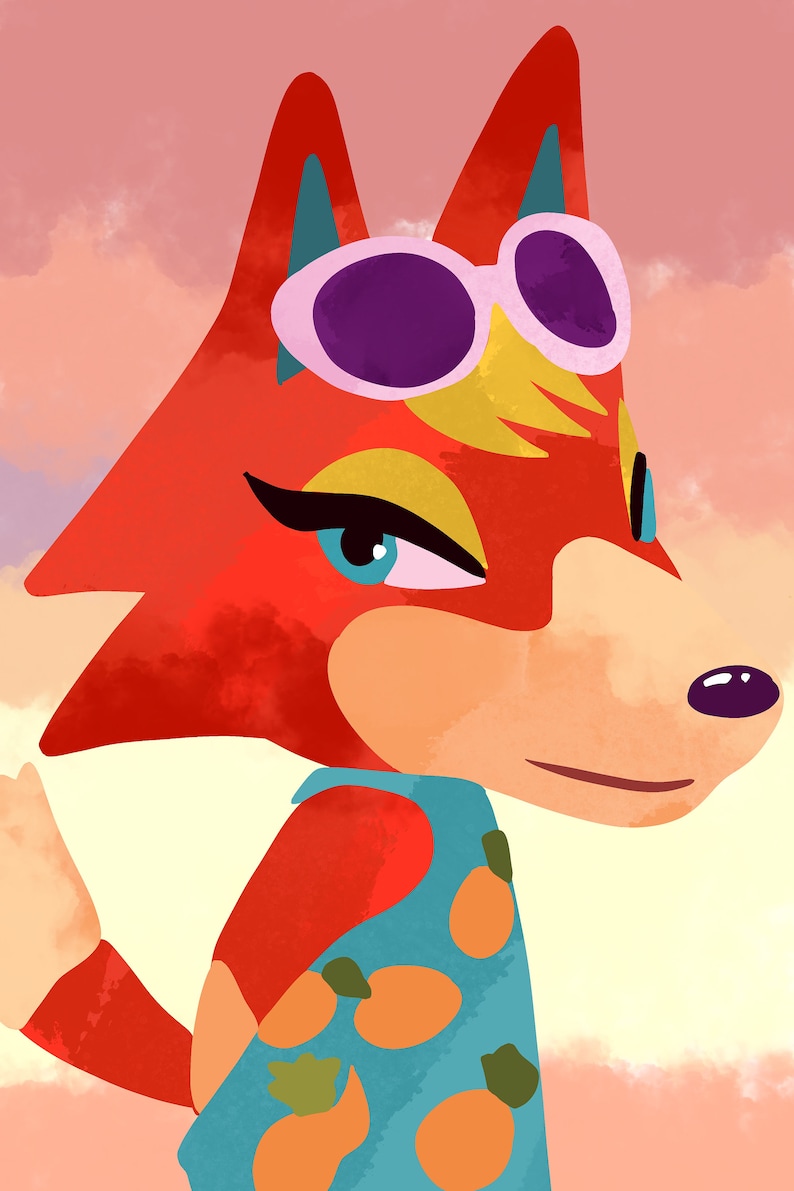 AUDIE ACNH Harv's Island Villager Poster Digital Print Animal Crossing ...