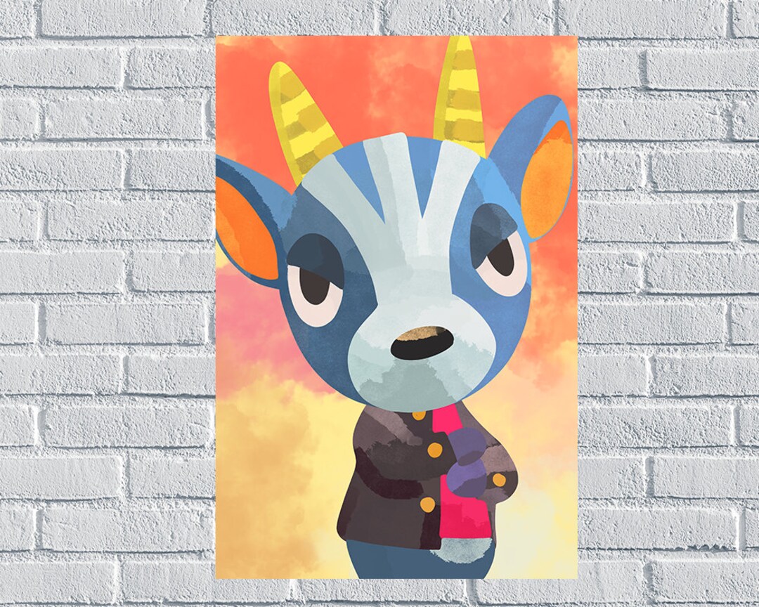 BRUCE Animal Crossing New Horizons Harvs Island Villager Poster Digital ...