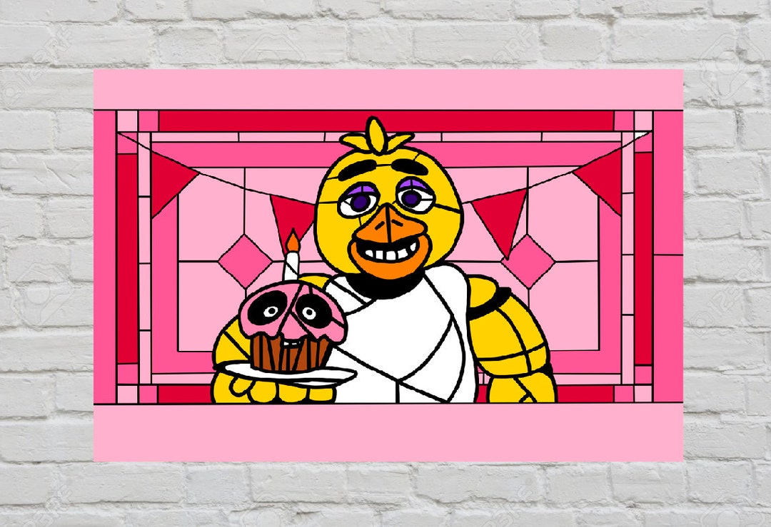 STAINED GLASS CHICA Five Nights at Freddys Movie Poster - Etsy