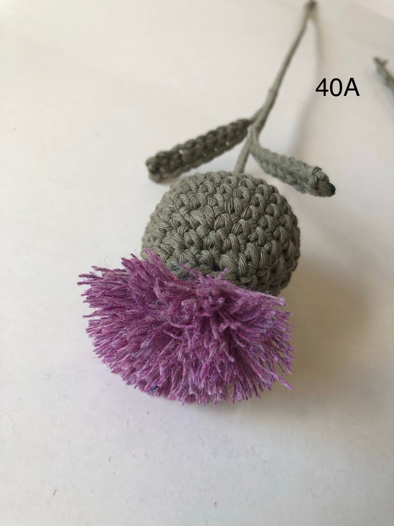 Handmade Scottish Thistles With Crocheted Leaves - Etsy