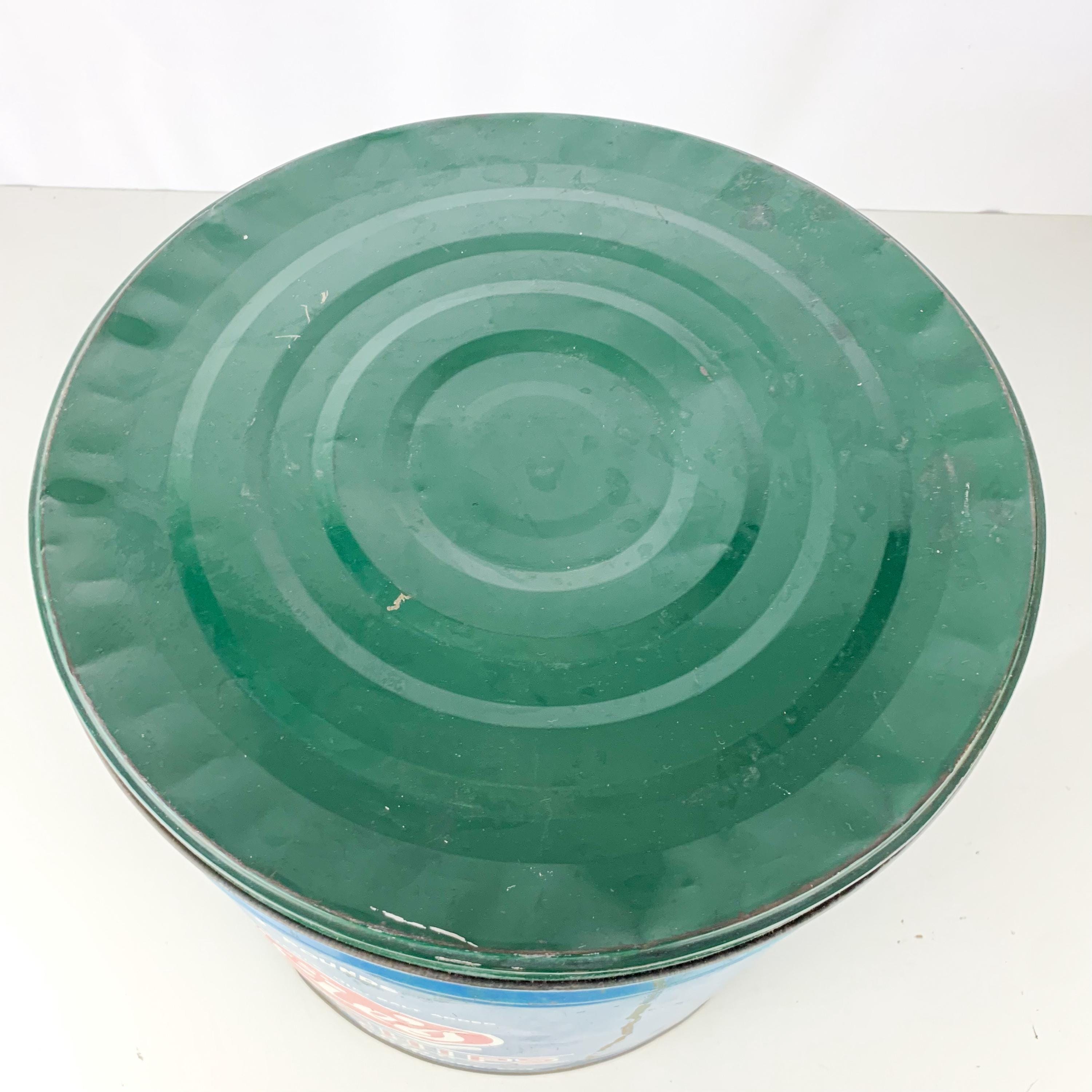 Vintage Mrs Ihries Potato Chips Blue Metal 3 LB Can Bucket Chip Tin ...