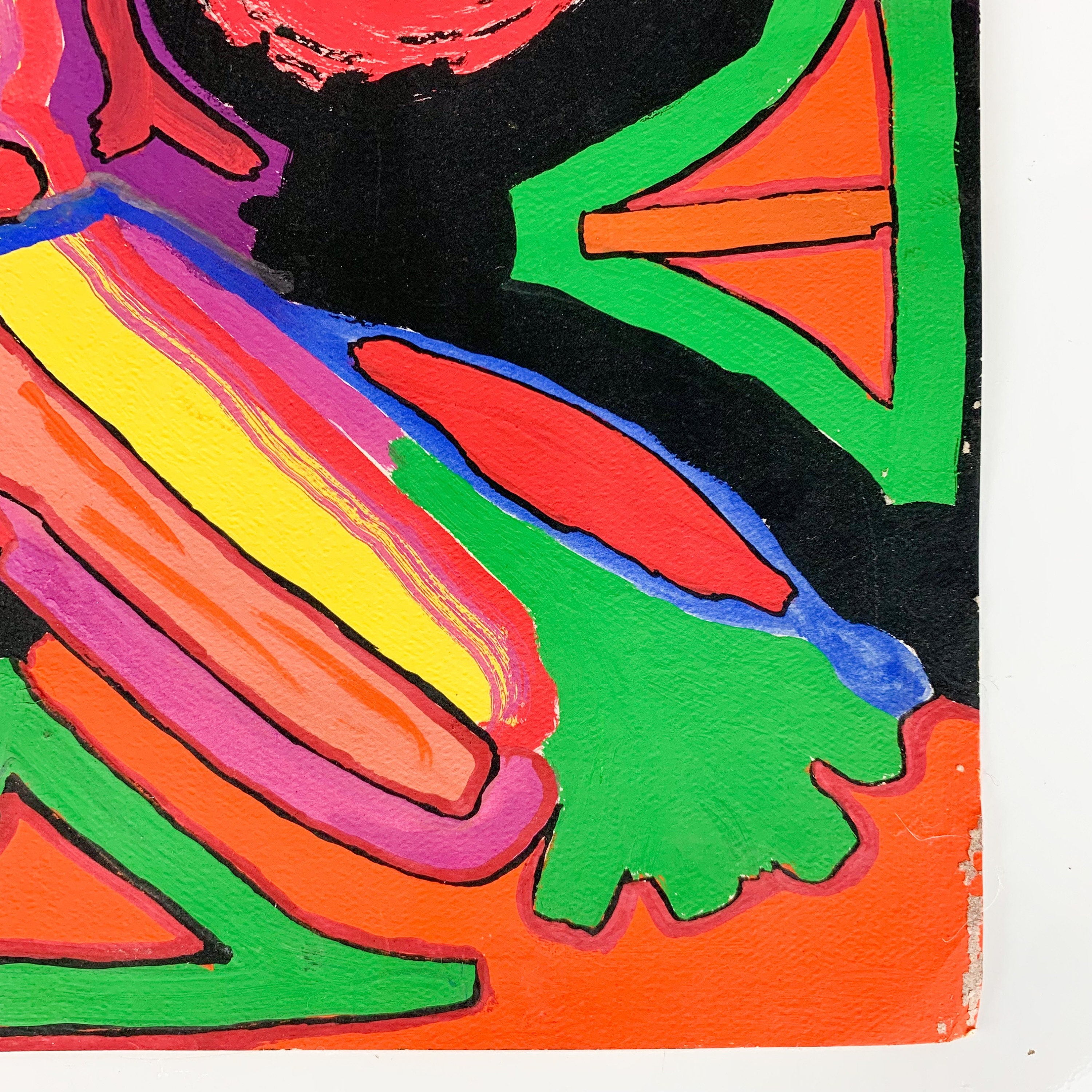Vintage Abstract Expressionism Watercolor Painting Paper Mid Century ...