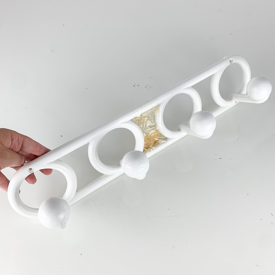 Vintage White Yaffa Hook USA Hat Coat Rack MCM Hoop 1989 80s Basic Line ...