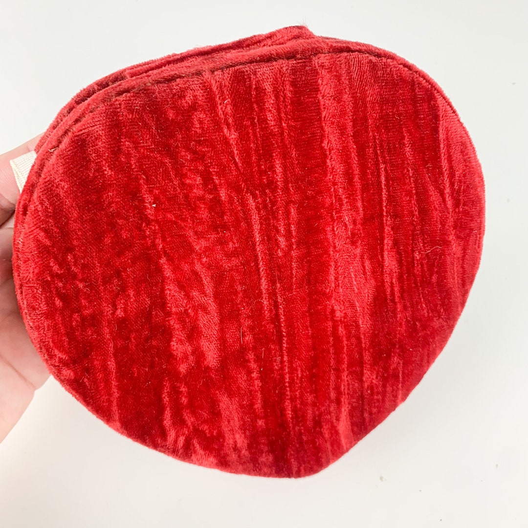 Vintage Red Velvet Heart Shaped Jewelry Box Evans Trinket Valentines Day Decor, Vintage Necklace ...