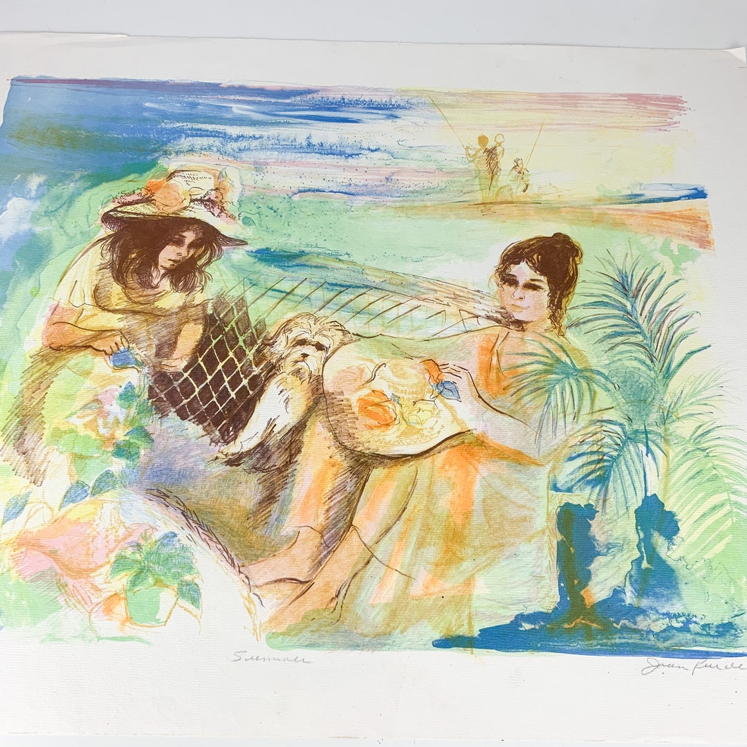 Rare Vintage Joan Purcell Print Signed Numbered Lithograph Summer Boho ...