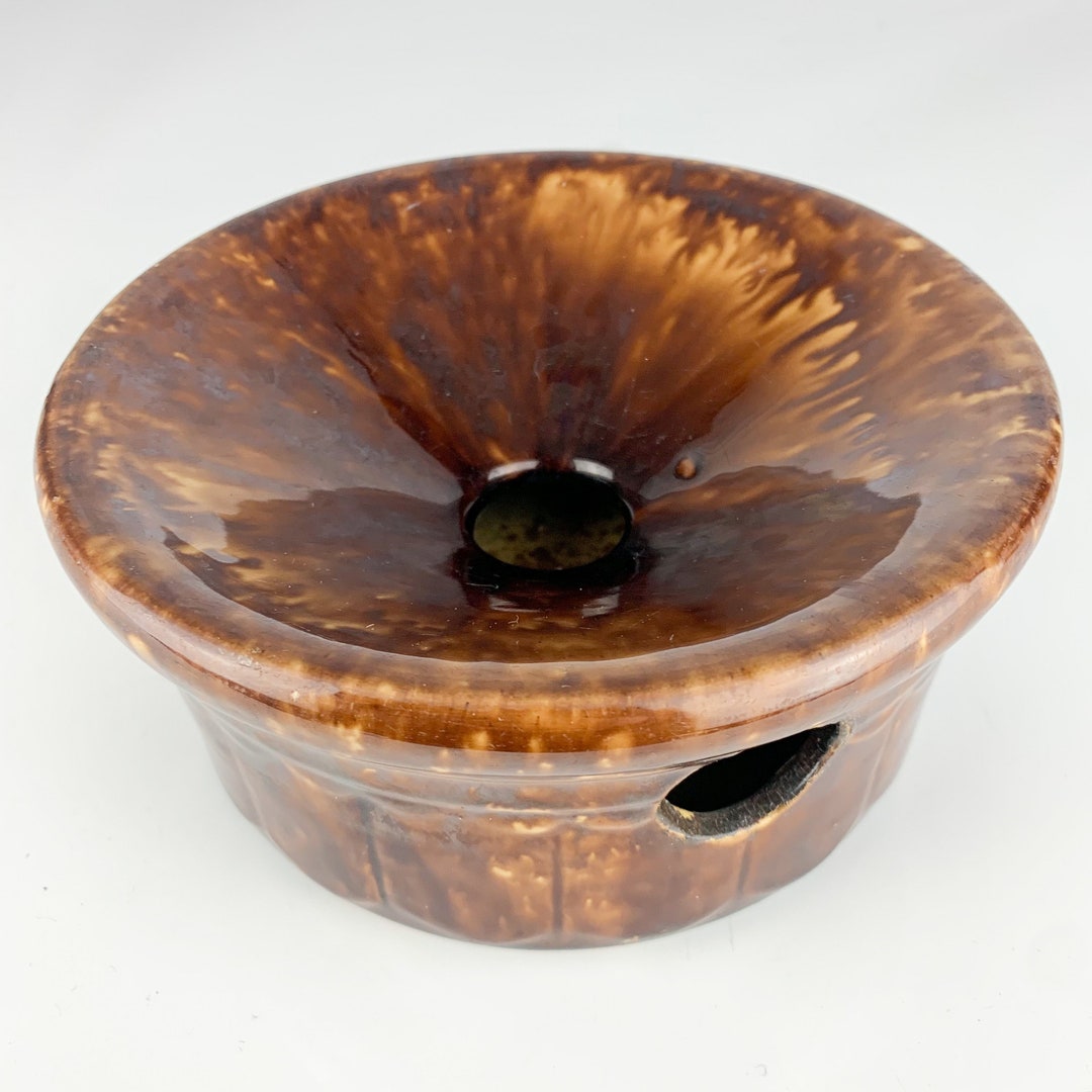 Vintage Early American Pottery Spittoon Cuspidor Primitive Bennington ...