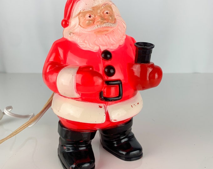 Vintage Royalite Royal Electric Light up 7” Hard Plastic Santa Claus ...