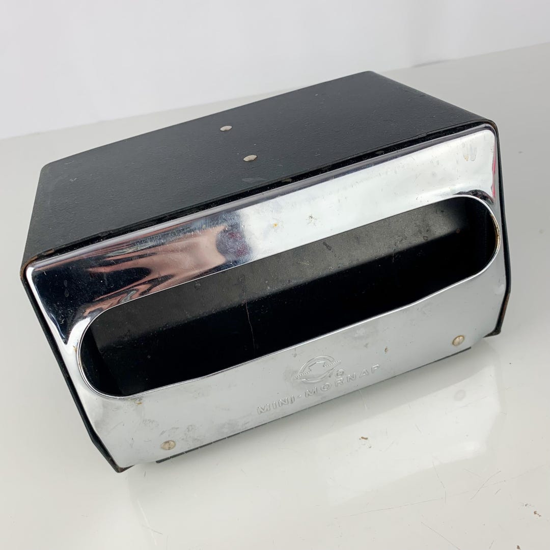 Vintage Mini Mornap Chrome & Black Double Sided Napkin Holder Dispenser ...