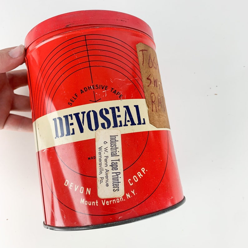 Vintage Tape Advertising Tin Devoseal Devon Tape Corp England - Etsy