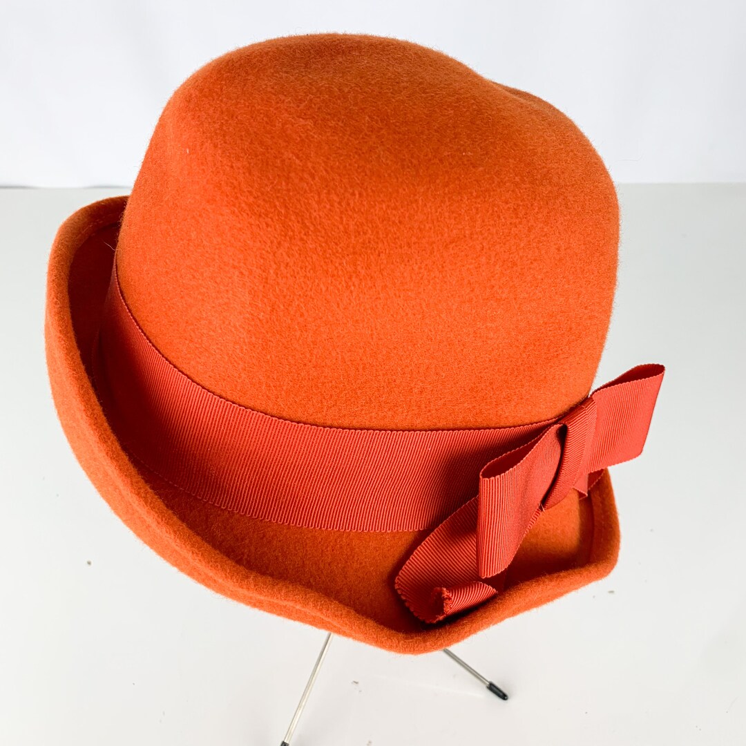 Vintage Orange Wool Glenover Hat Cloche Fedora Henry Pollack - Etsy