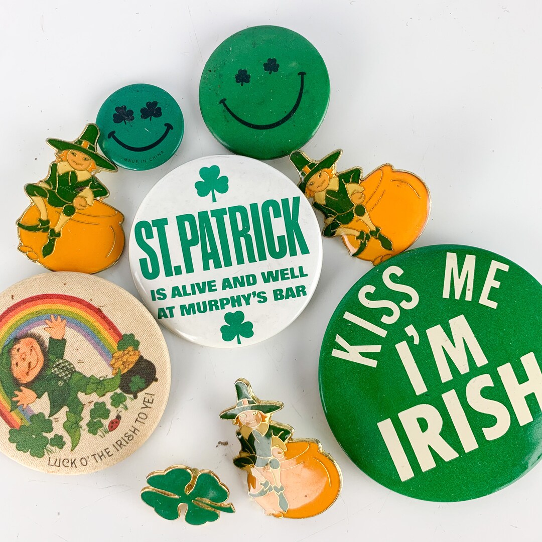 Vintage Lot of 9 Irish Ireland Shamrock St. Patricks's Day Lapel ...