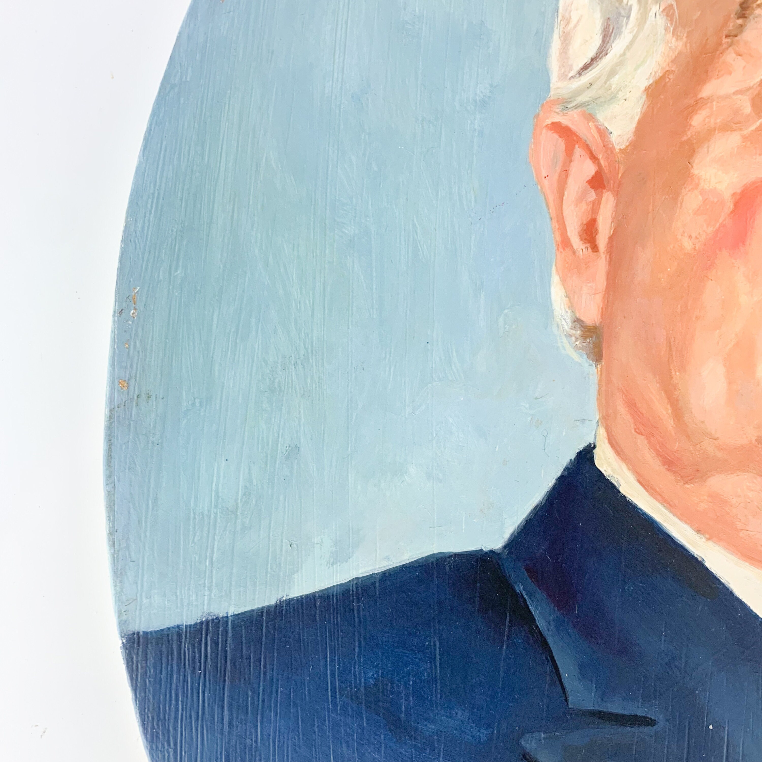 Rare Vintage Original Oil Painting Older Man Suit Tie Portrait Elmo ...