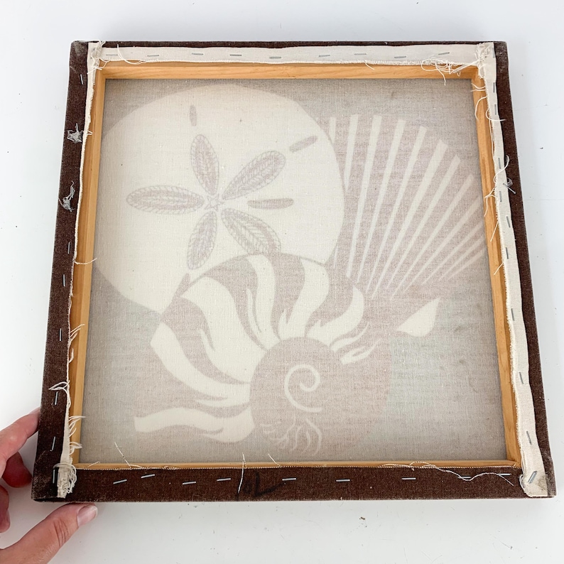 Vintage MCM Marushka Screen Print Fabric Art Sea Shells Nautical ...