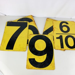 Vintage Gas Station / Pump Price Numbers Metal Double Sided Yellow ...
