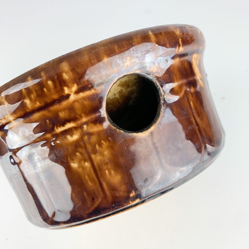 Vintage Early American Pottery Spittoon Cuspidor Primitive Bennington ...