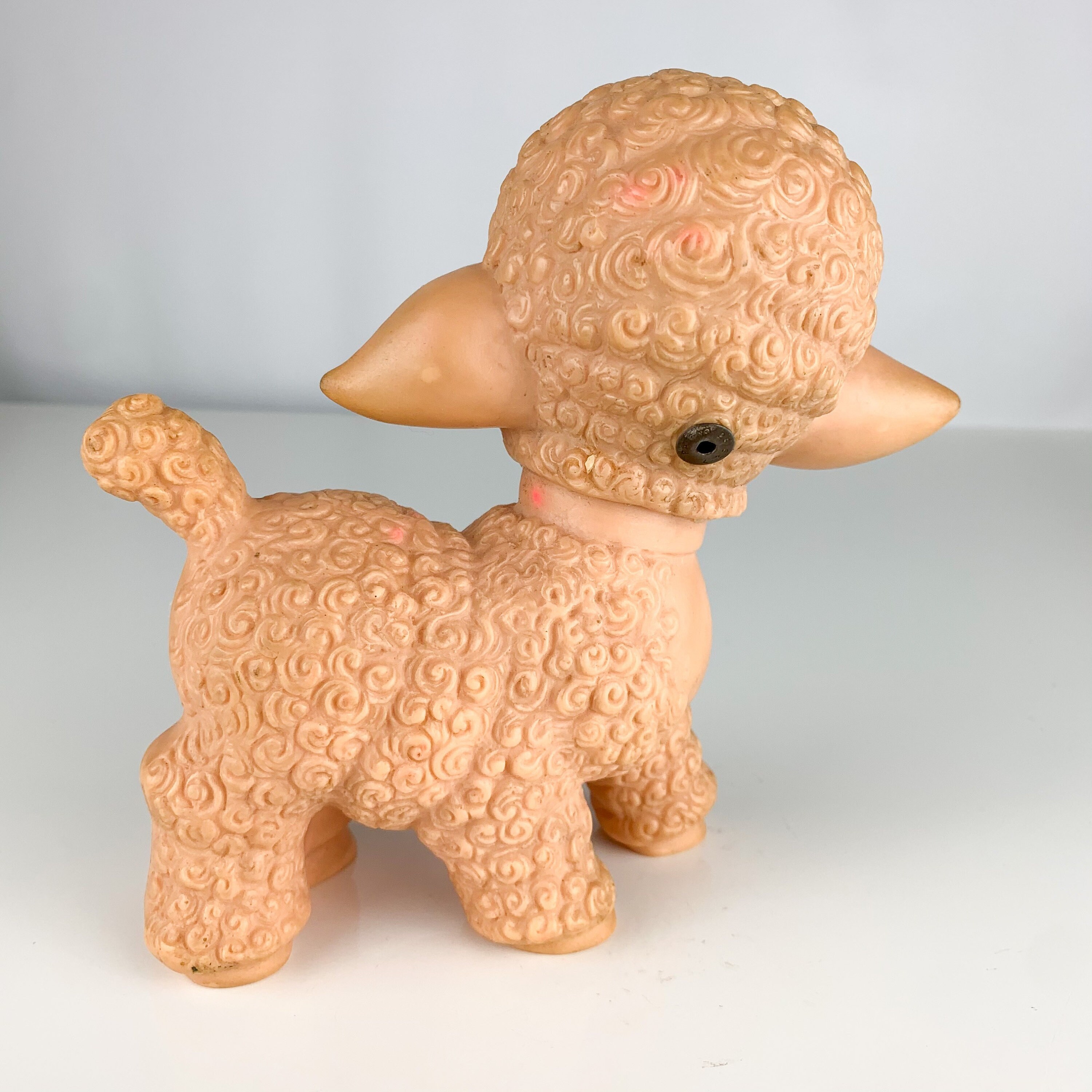 Vintage 1955 Sun Rubber Co. Sheep Lamb Squeaker WORKS Toy Squeaky Baby ...
