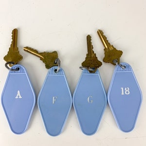 Lot of 4 Vintage Blue Hotel Room Key and Plastic FOB Hollywood Vegas ...