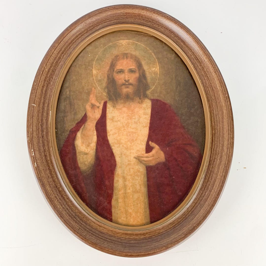Vintage Sacred Heart of Jesus Charles Bosseron Chambers Framed ...