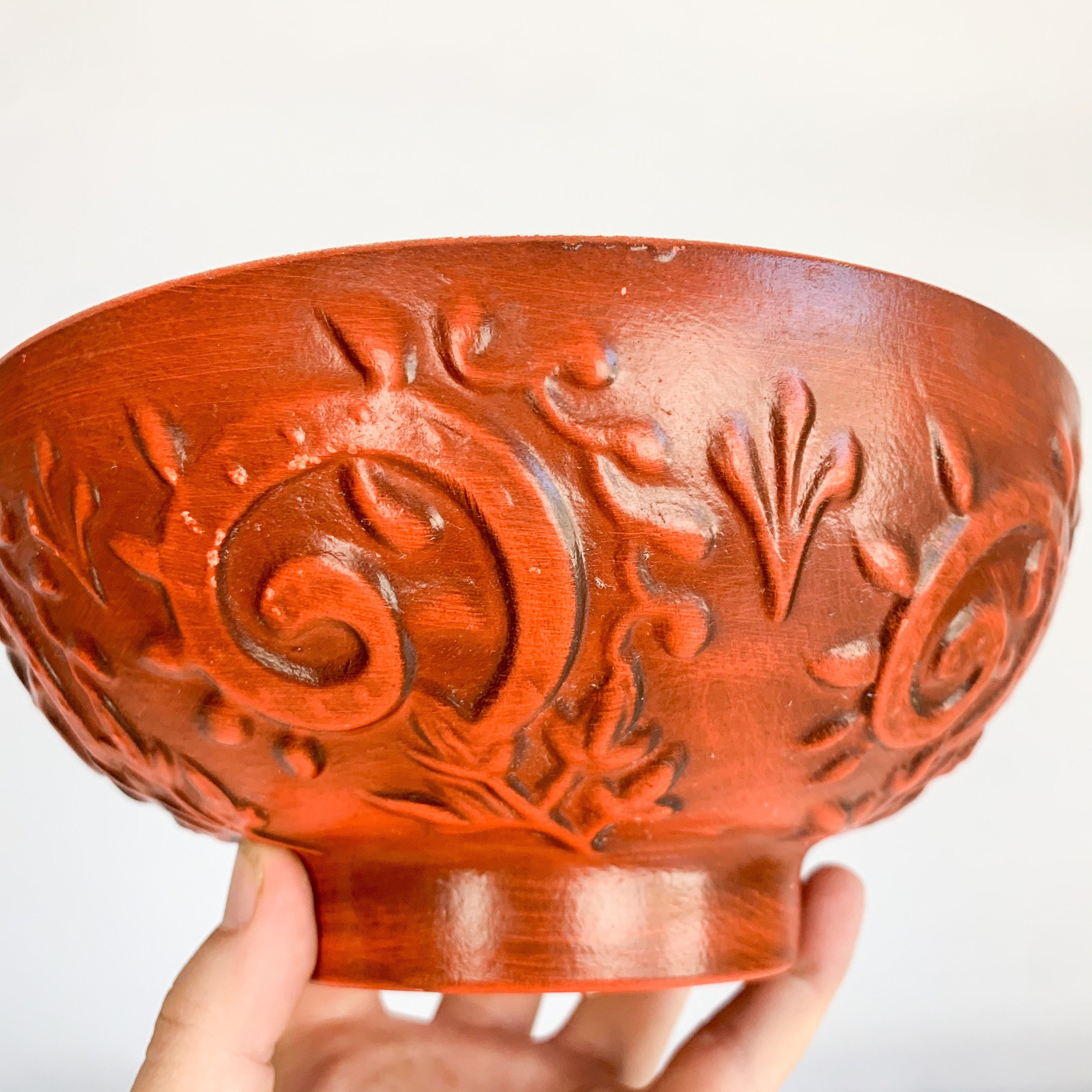 Vintage Royal Haeger Pottery 102 Pedestal Rust Floral Mid Century ...