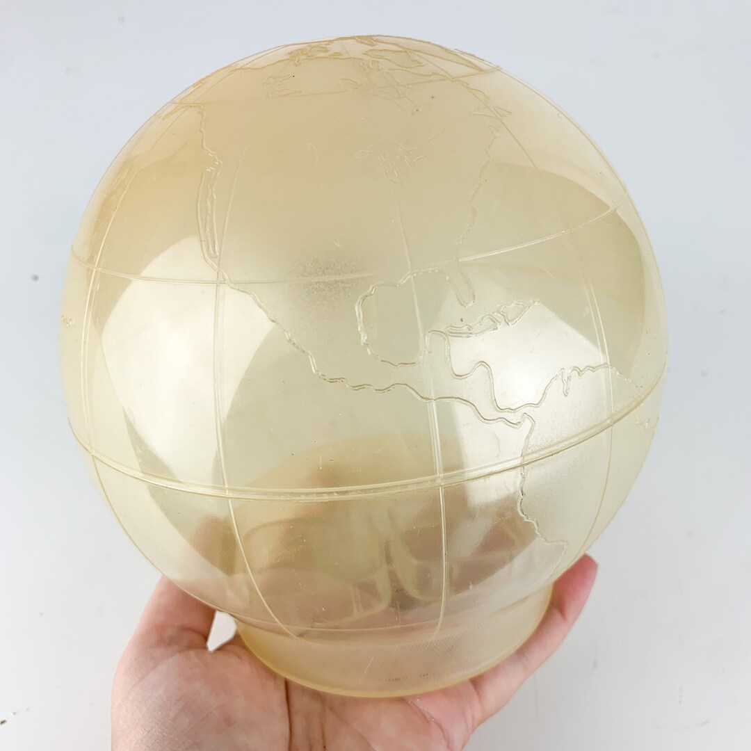 Vintage Lucite Acrylic Planet Earth Globe Hinged Bank Mid Century ...