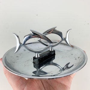 Vintage MCM 1950's Chrome Hamilton Product Tobacco Ashtray Fish ...