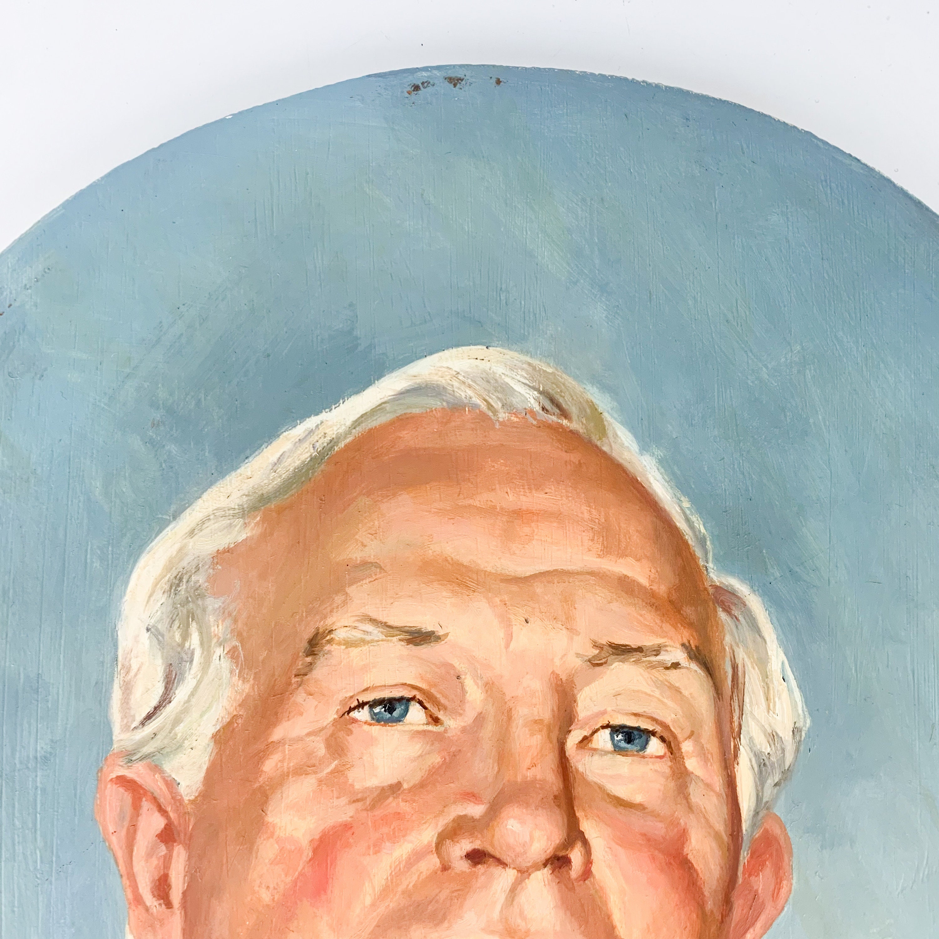 Rare Vintage Original Oil Painting Older Man Suit Tie Portrait Elmo ...