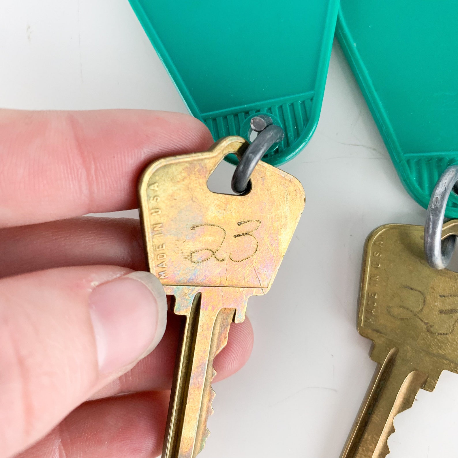 Lot of 3 Vintage Green Hotel Room Key and Plastic FOB Hollywood Vegas ...