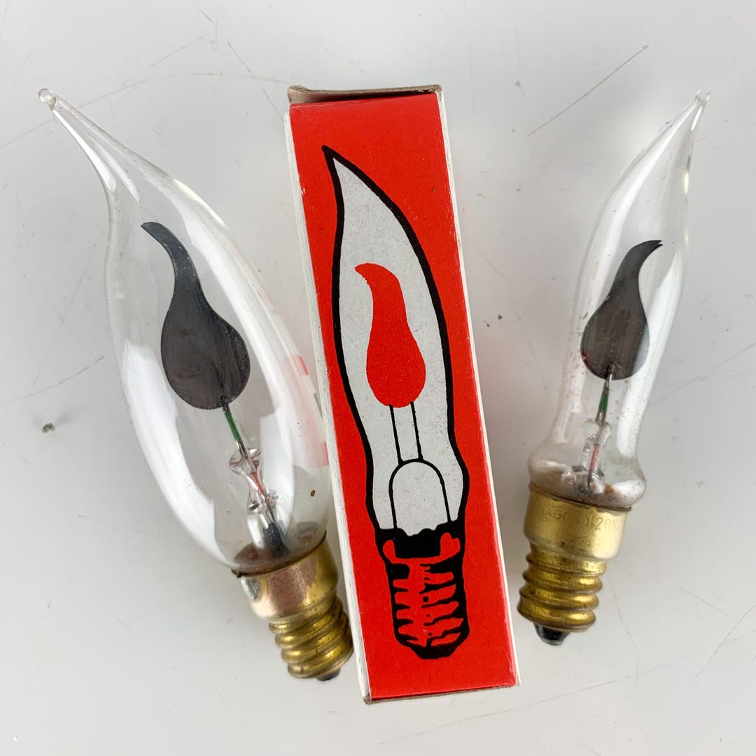 Vintage Lot of 3 Abco Robin Brand 120V Flicker Flame Bulb Candelabra ...