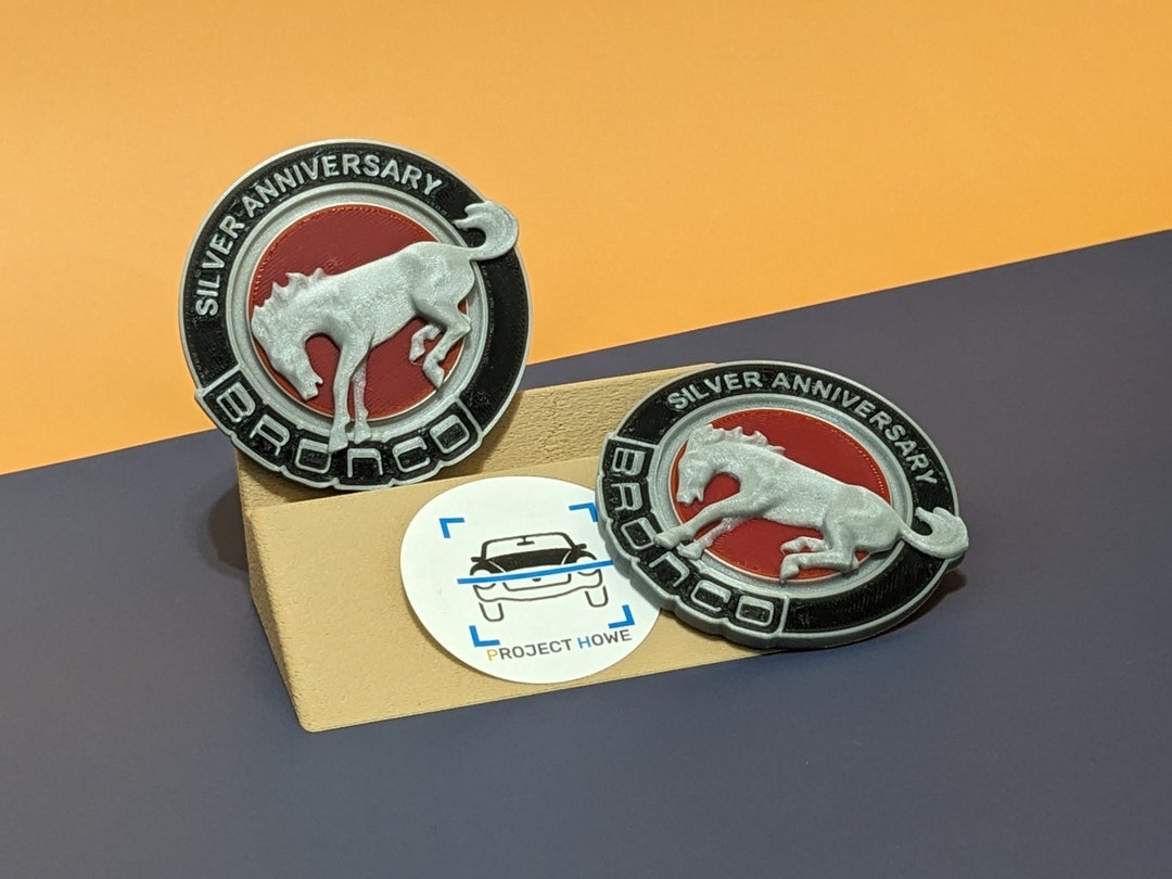 Ford Bronco Silver Anniversary Emblem PAIR - 3D Printed - Project Howe ...