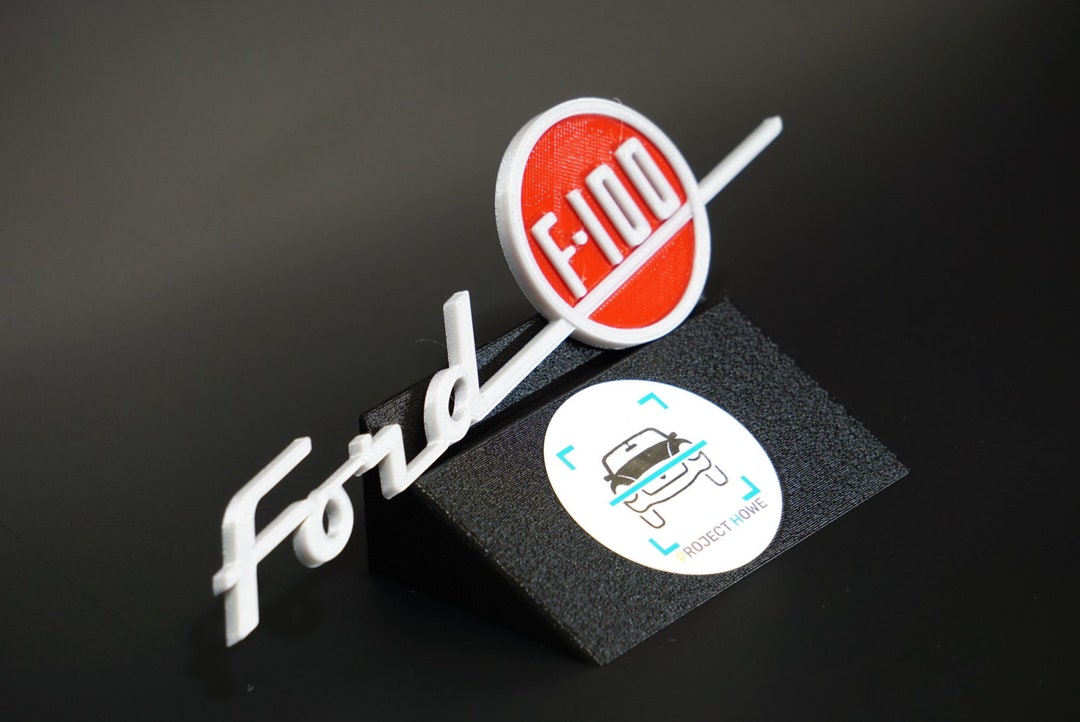 1955 Ford F100 Hood Emblem Silver and Red- 3D Printed - Project Howe - Etsy