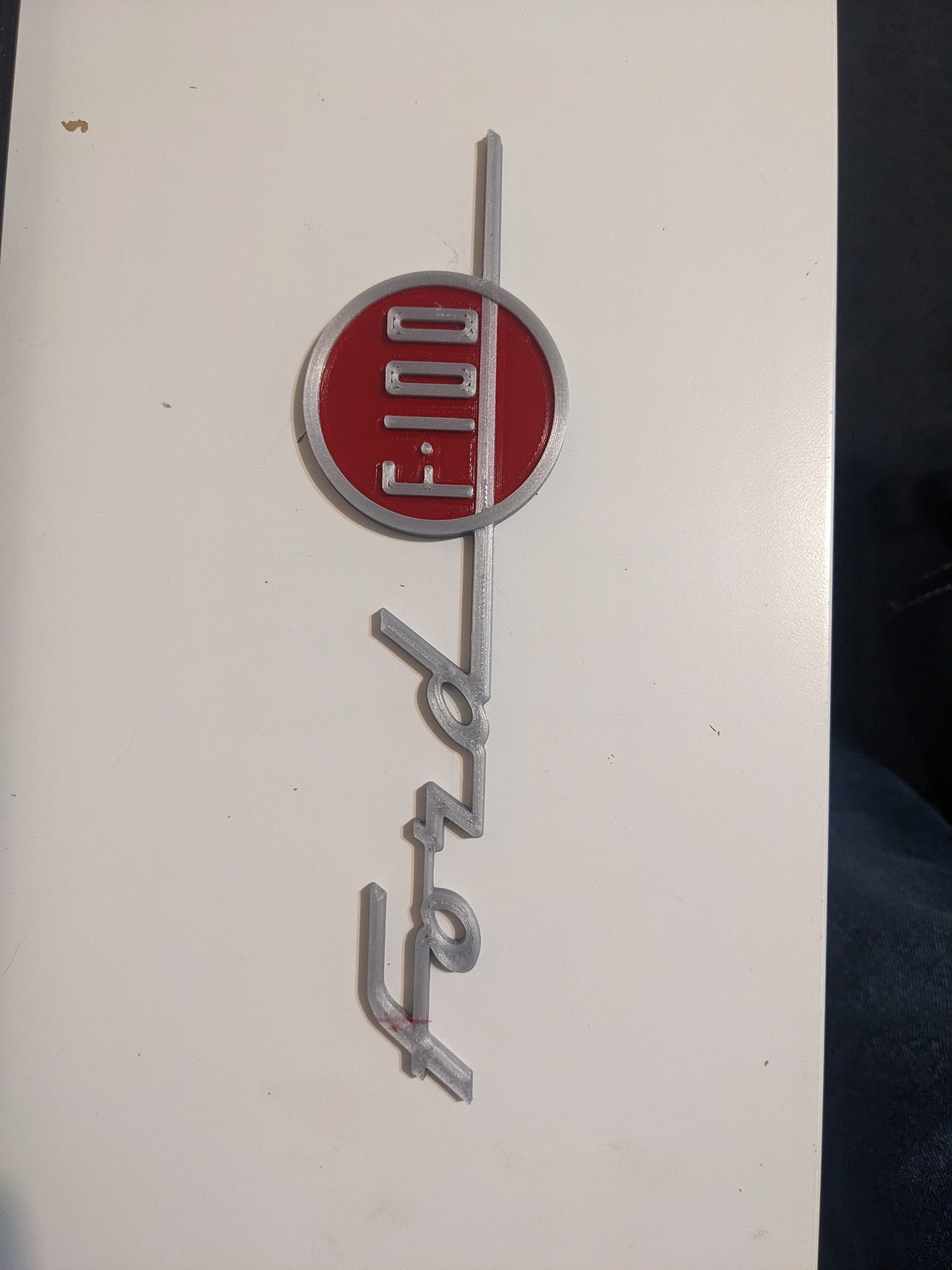 1955 Ford F100 Hood Emblem Silver and Red 3D Printed Project Howe - Etsy