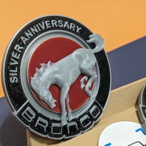 Ford Bronco Silver Anniversary Emblem PAIR - 3D Printed - Project Howe ...