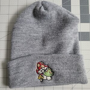 Embroidered Mushroom Toadstool Beanie Made in USA - Etsy