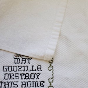 May Godzilla Destroy This Home Last Embroidered Kitchen Towel - Etsy