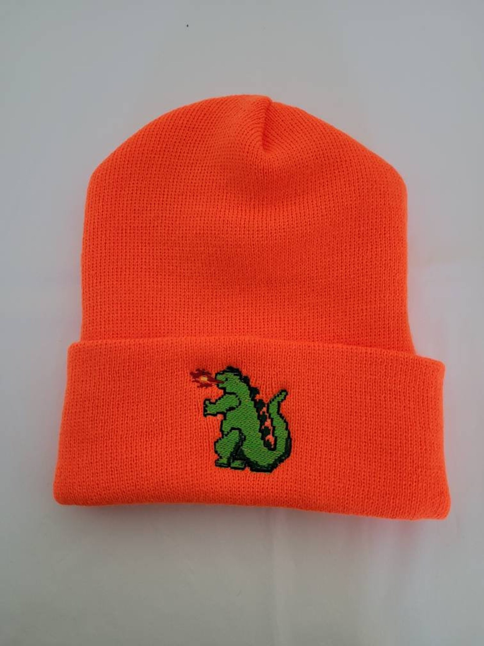 Embroidered 8 Bit Godzilla Beanie Hat Made in the USA - Etsy