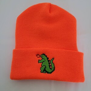 Embroidered 8 Bit Godzilla Beanie Hat Made in the USA - Etsy