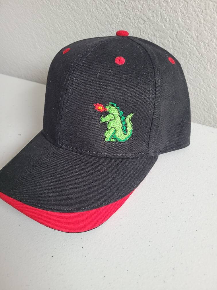 Godzilla Embroidered Hat Baseball Cap 8 Bit Godzilla - Etsy